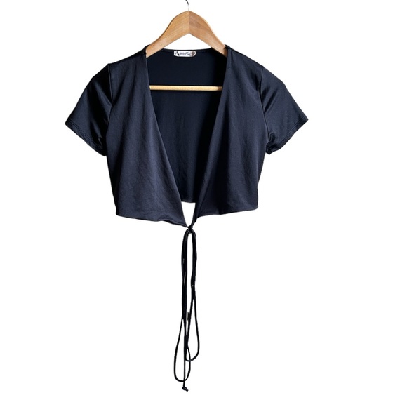 Heart & Hips | Tops | Heart And Hips Small Black Crop Top Wrap Around ...